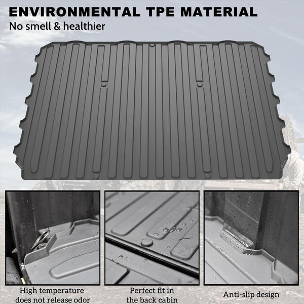 SAUTVS Rubber Bed Mat Liner for Polaris Ranger XP 1000, TPE Rear Cargo ...